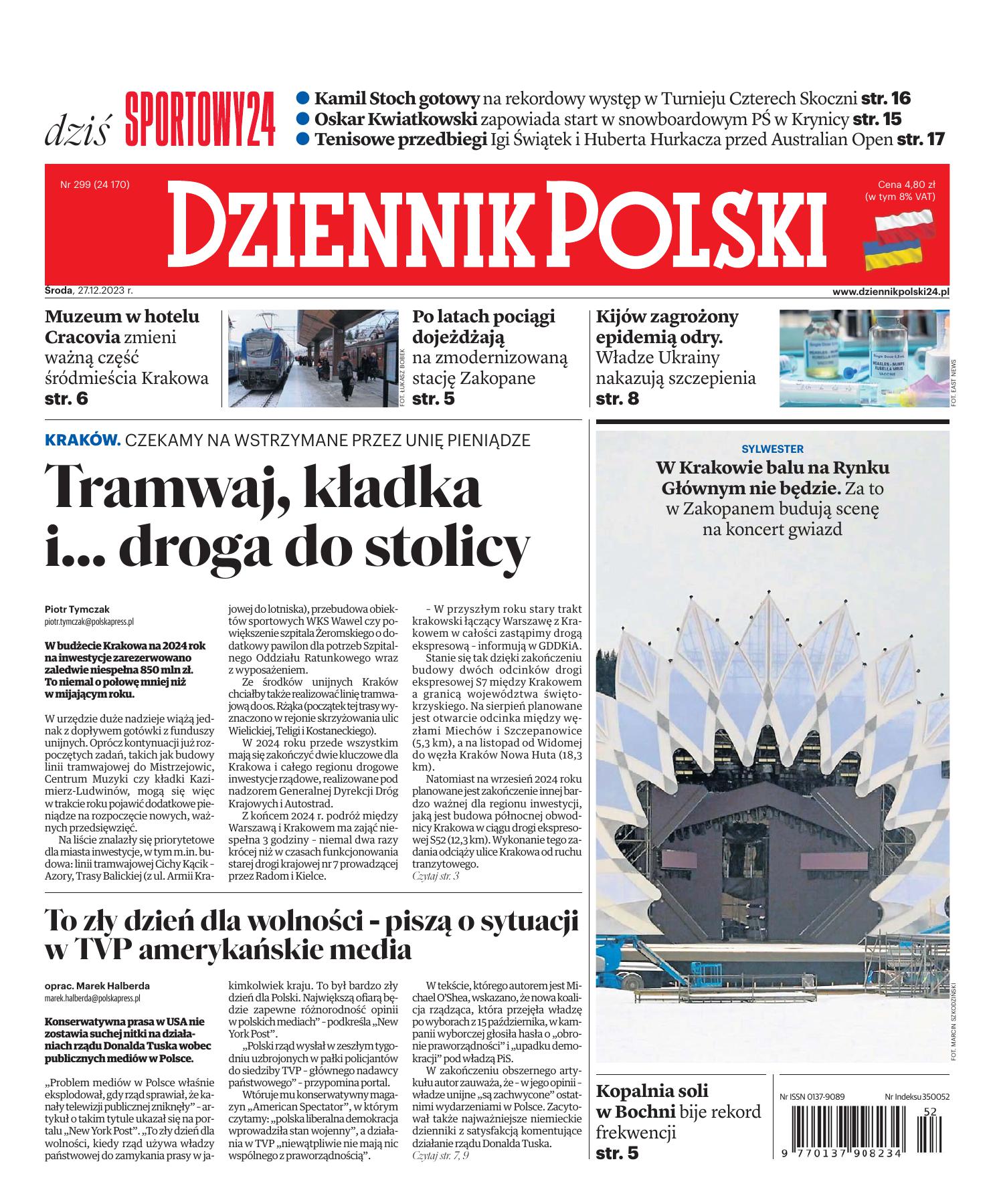 Dziennik Polski – e-wydanie – 299/2023 - NEXTO.PL