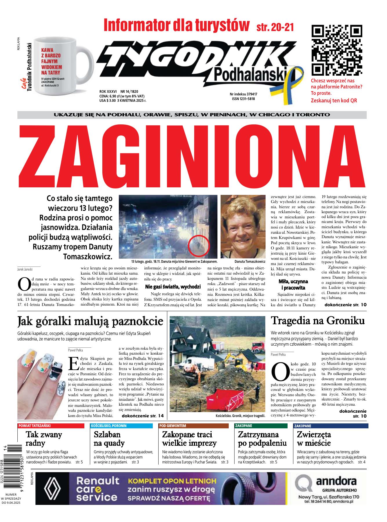 Tygodnik Podhalański – 14/2025 – Eprasa – księgarnia internetowa Nexto.pl